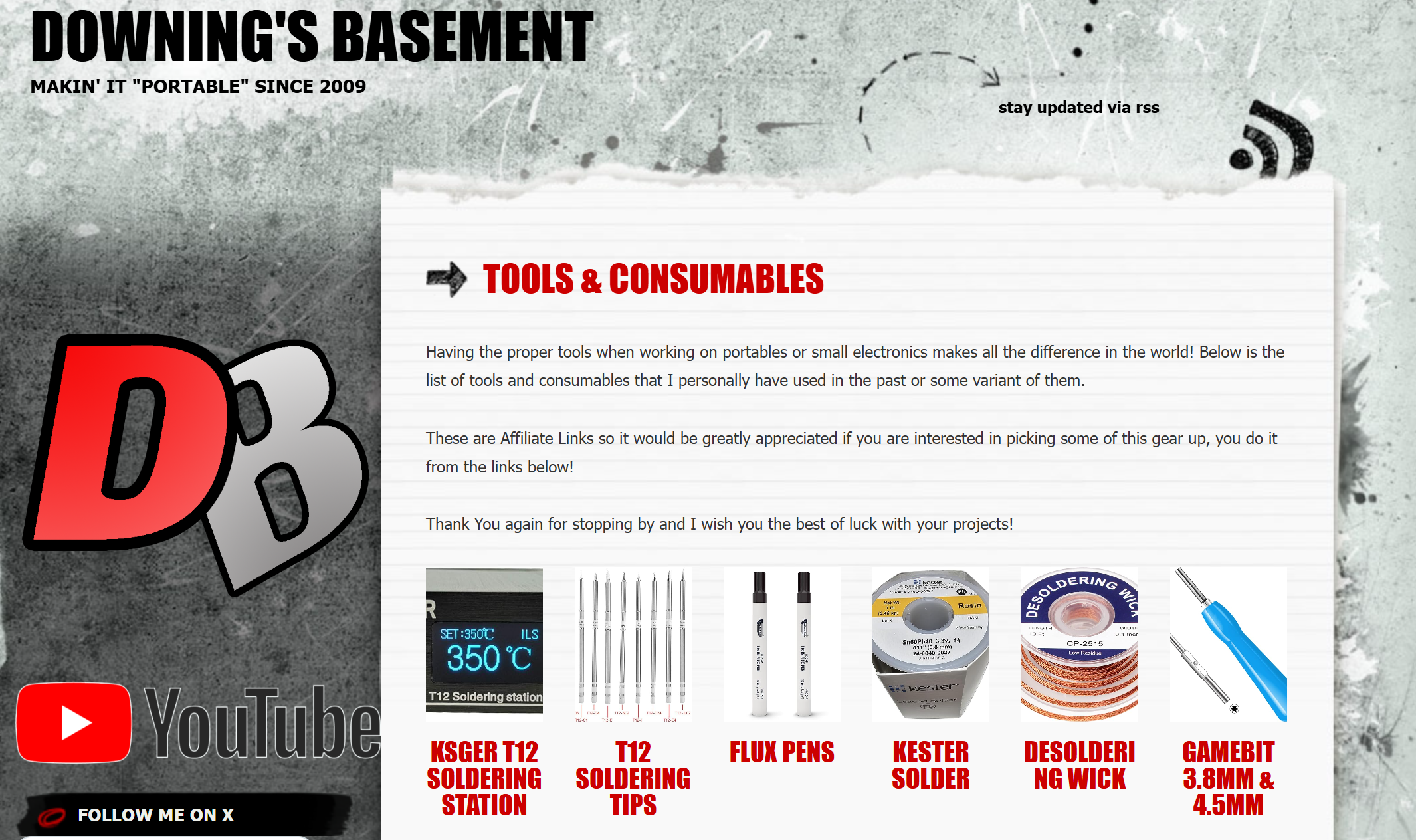 Tools & Consumables List Finally Posted! | Downing's Basement
